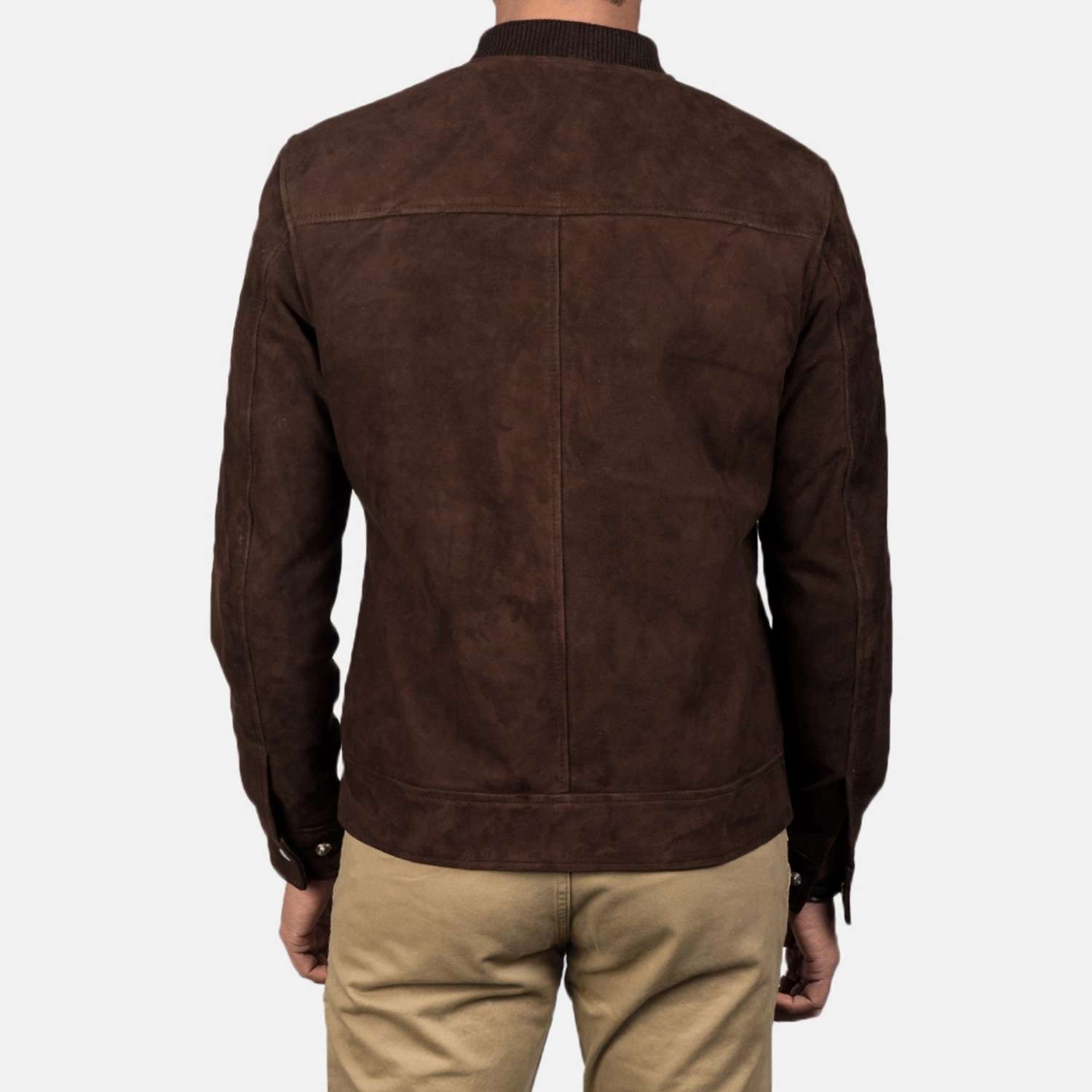 Blain Mocha Suede Bomber Jacket - WideCrafts