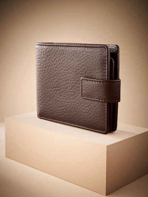 Brown Signature Leather Extra Capacity Wallet - WideCrafts